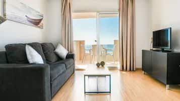 Apartamento Standard, 1 quarto, terraço, vista para o oceano | 1 quarto, cofre no quarto, cortinas/cortinados opacos