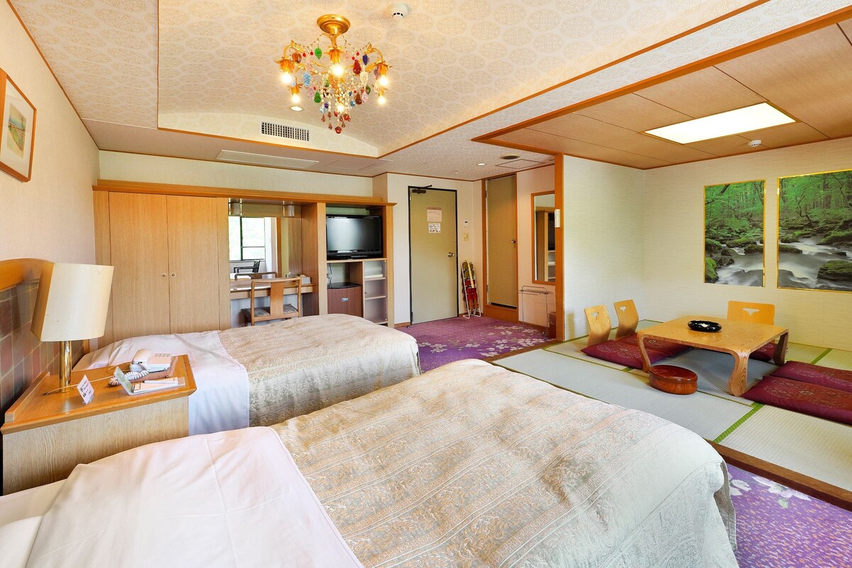Quarto tradicional, para não fumantes (Japanese Western Style) | Edredons de pluma, cofres nos quartos, Wi-Fi de cortesia, roupa de cama