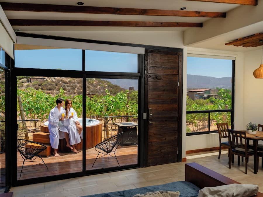 Suite-Estúdio Deluxe, banheira de hidromassagem grande, vista para o jardim | Minibar, cortinas/cortinados opacos, ferro/tábua de engomar