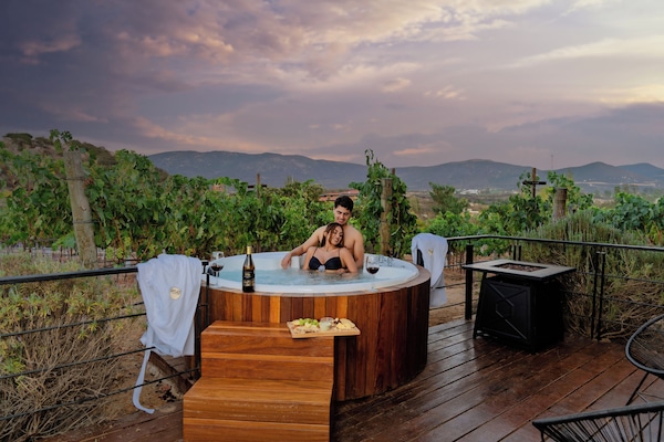 Suite-Estúdio Deluxe, banheira de hidromassagem grande, vista para o jardim | 1 quarto, minibar, cortinas/cortinados opacos, ferro/tábua de engomar