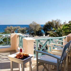 Quarto casal, vista para o mar | Terraço/pátio