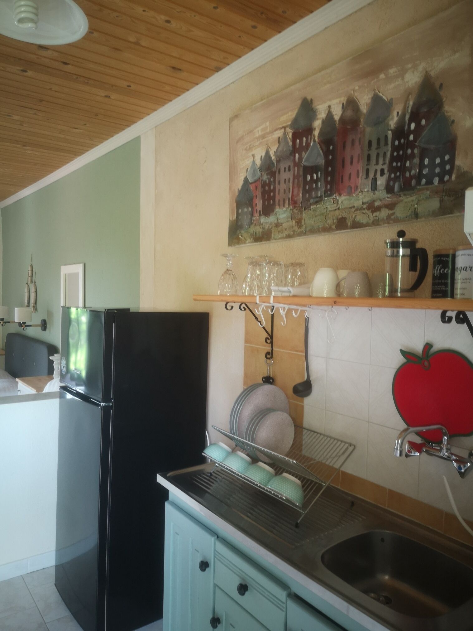 Estúdio tradicional, para não fumantes, vista para o mar | Cozinha privada | Geladeira grande, cooktop, cafeteira/chaleira, cadeirão de bebê