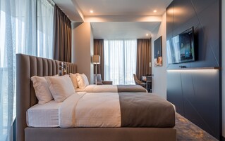 Quarto casal ou duplo clássico, para não fumantes, vista para a cidade | Roupas de cama de algodão egípcio, roupas de cama premium