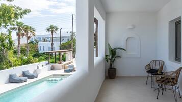 Quarto Duplo Romântico, terraço, vista para o mar | Varanda