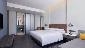 1 quarto, roupas de cama premium, edredons de pluma, frigobar