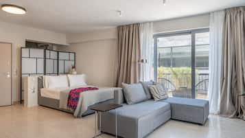 Suíte panorâmica | 1 quarto, roupas de cama premium, cofres nos quartos