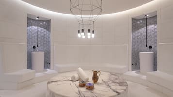 Sala(s) para tratamentos a casais, hammam, tratamentos corporais