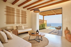 Deluxe Suite Sea View with Private Pool | Sala de estar