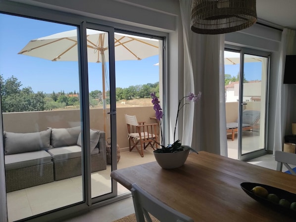 Apartamento (One Bedroom Apartment with Terrace an) | Sala | Televisor