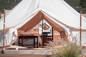 Sanctuary Tent. The biggest. Bigger shower area Exclusive camper. | Interior