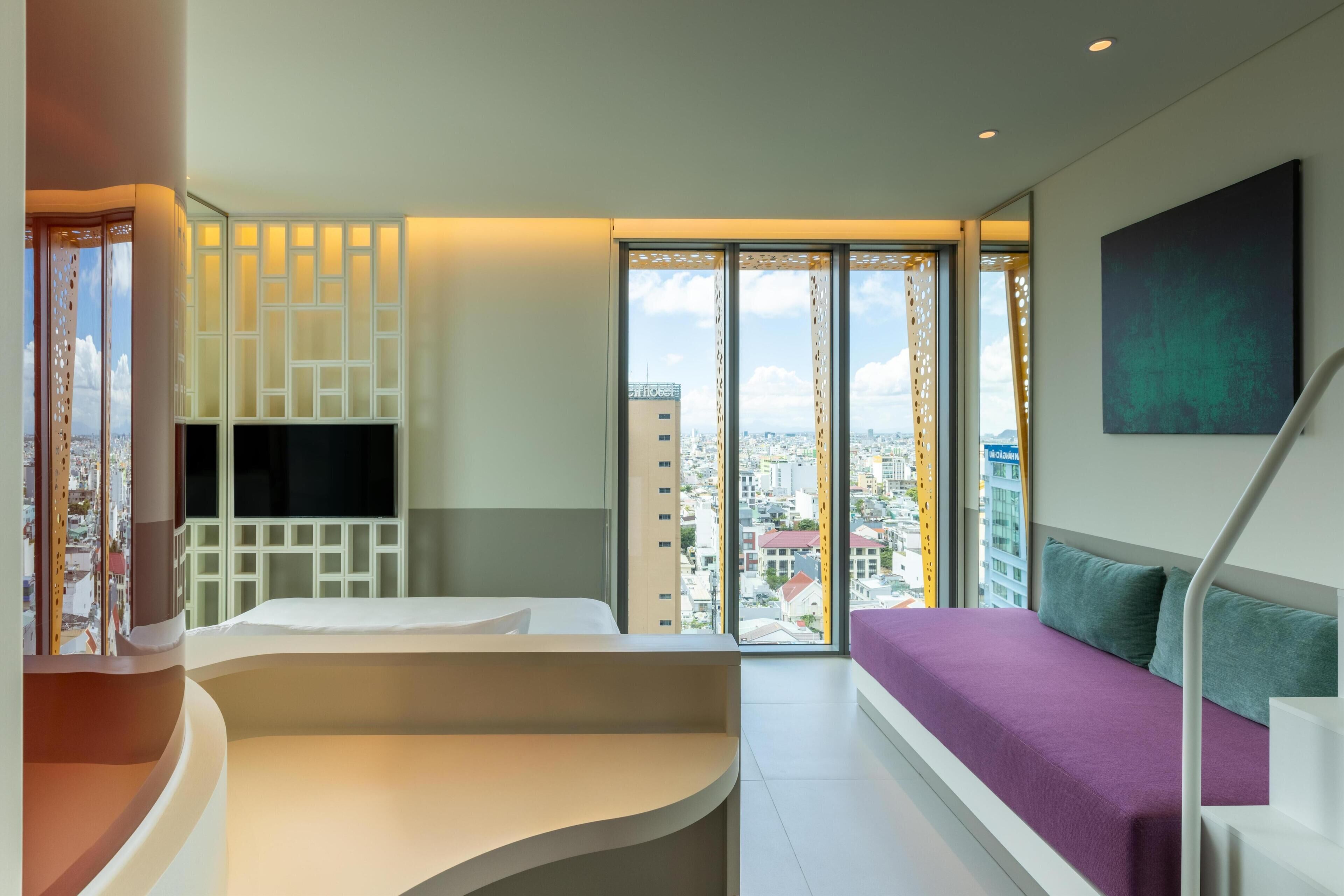 Roupa de alta qualidade, camas de colchão Select Comfort, minibar 