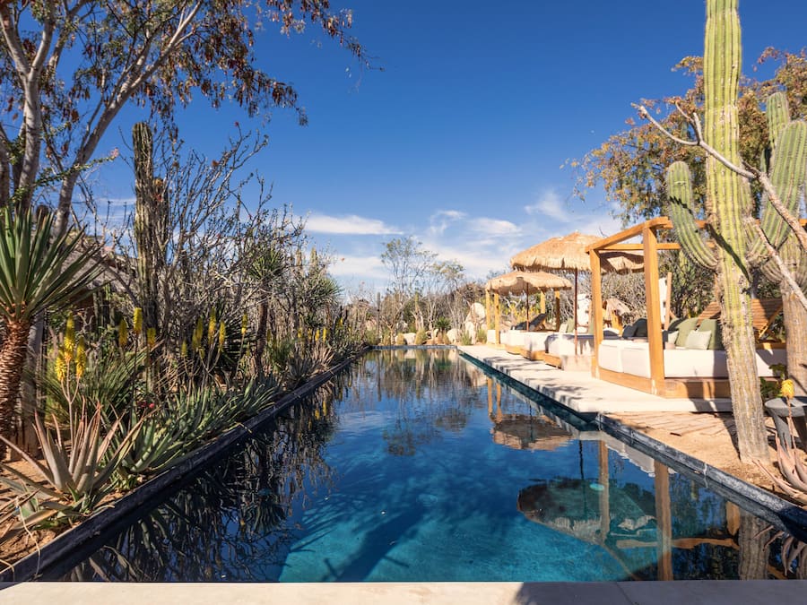 Piscina exterior, espreguiçadeiras