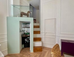 Loft Familiar | Cozinha privada | Um frigorífico, um micro-ondas, uma placa de cozinha 