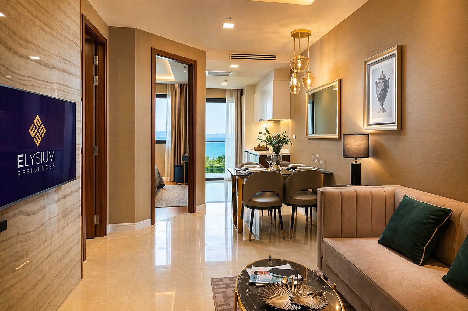 Executive Club Ocean Front 56m2 | Área de estar | Smart TV