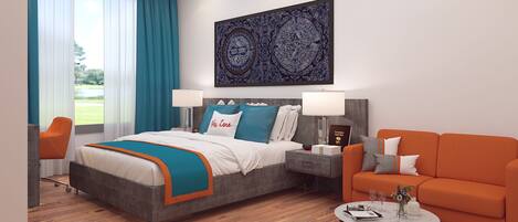 Quarto Duplo de Luxo | Minibar, cofre no quarto, secretária