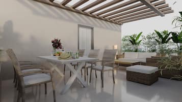 Suíte real, 1 cama King, para fumantes, terraço | Terraço/pátio