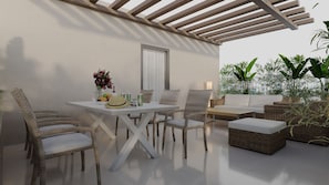 Suíte real, 1 cama King, para fumantes, terraço | Terraço/pátio