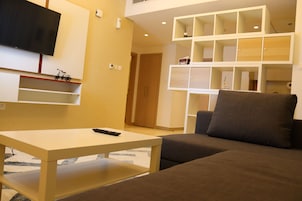 Apartamento luxo | 1 quarto, ferros/tábuas de passar roupa, Wi-Fi de cortesia