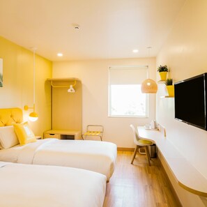 Quarto Twin Standard | Cofre no quarto, secretária, ferro/tábua de engomar, Wi-fi grátis 