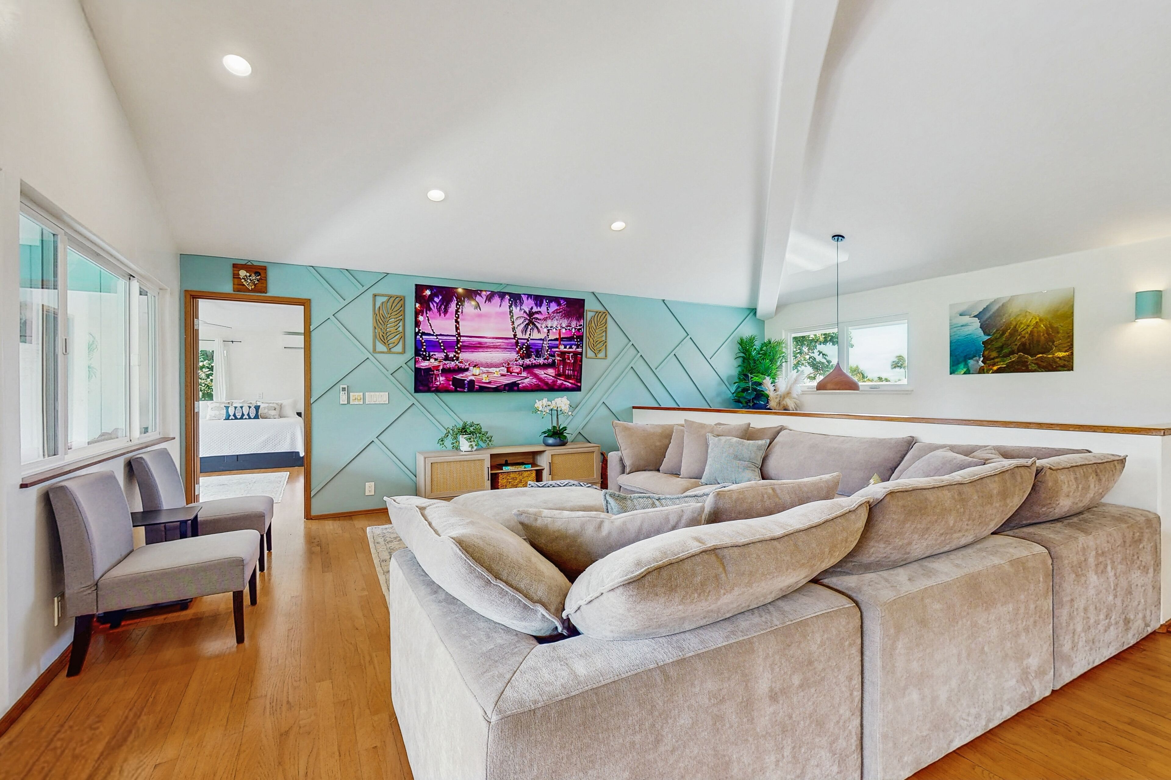 Stunning Home , Ac, Mtn &Waterfall Views, 86"tv, Walk To Beach & Golf - Kauai, HI