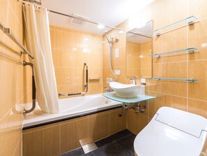 Quarto duplo luxo, para não fumantes | Banheiro | Chuveiro/banheira combinados, banheira de imersão