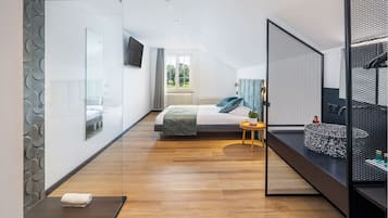 Quarto Duplo, vista para o rio | 1 quarto, edredões de penas, Wi-fi grátis, roupa de cama fornecida