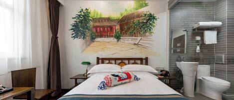 Quarto Duplo Básico | 1 quarto, roupa de alta qualidade, minibar, secretária