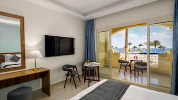 Quarto luxo, 1 cama de casal, vista para o mar | Camas com colchões pillow-top, frigobar, cofres nos quartos