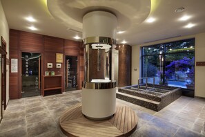 Salas para tratamentos a dois, sauna seca, sauna a vapor
