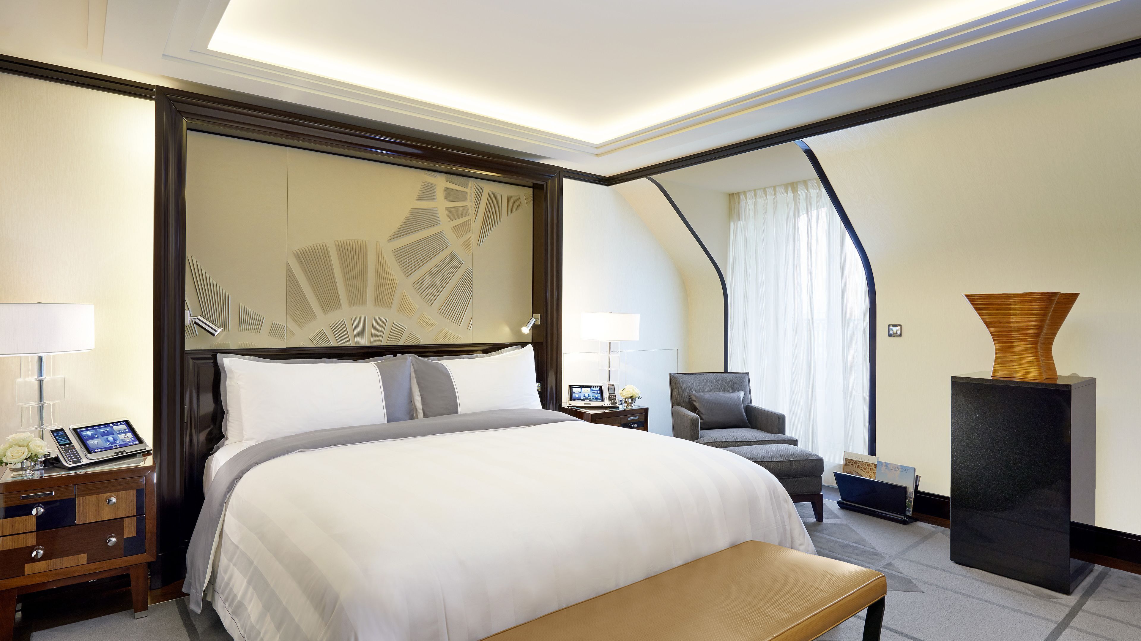 Lençóis de algodão egípcio, roupa de alta qualidade, minibar 