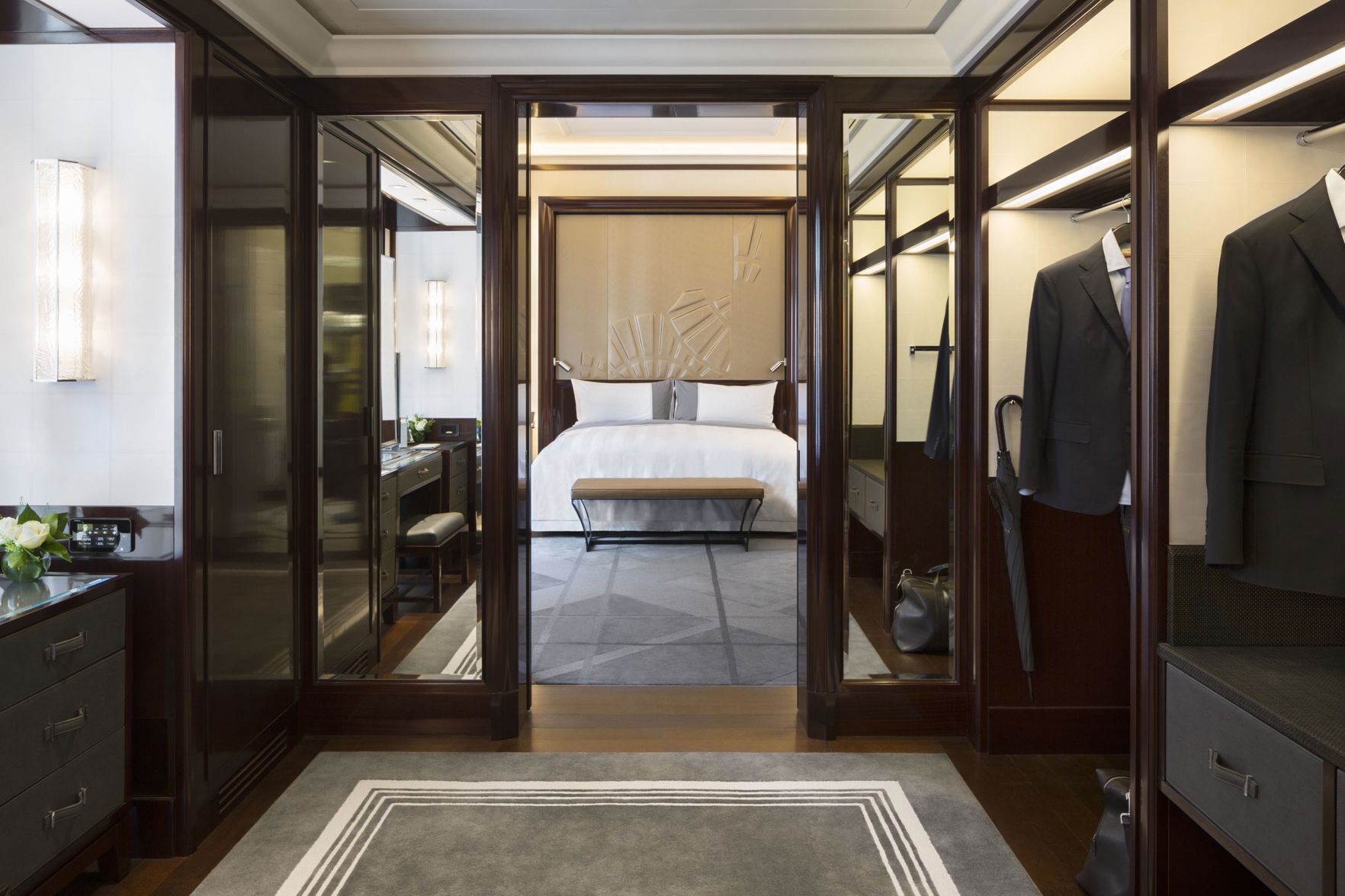 Lençóis de algodão egípcio, roupa de alta qualidade, minibar 