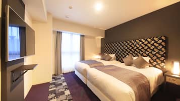 Quarto Twin Superior, fumadores (2 Semi-double Bed) | Roupa de alta qualidade, cortinas/cortinados opacos, Wi-fi grátis