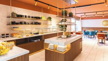 Café da manhã com buffet todos os dias mediante uma taxa