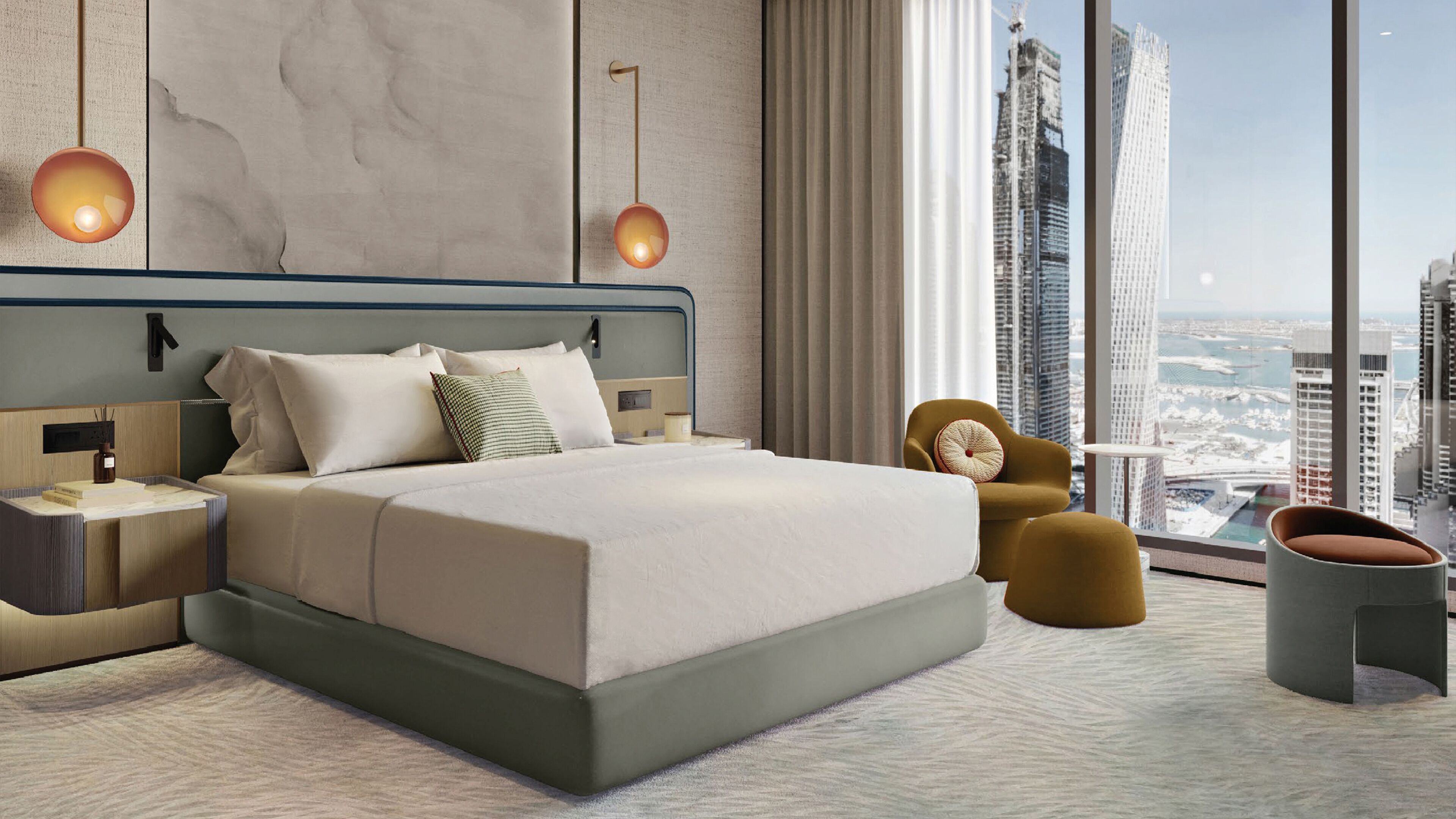 Quarto Júnior, 1 cama king-size | Roupa de alta qualidade, minibar, cofre no quarto 