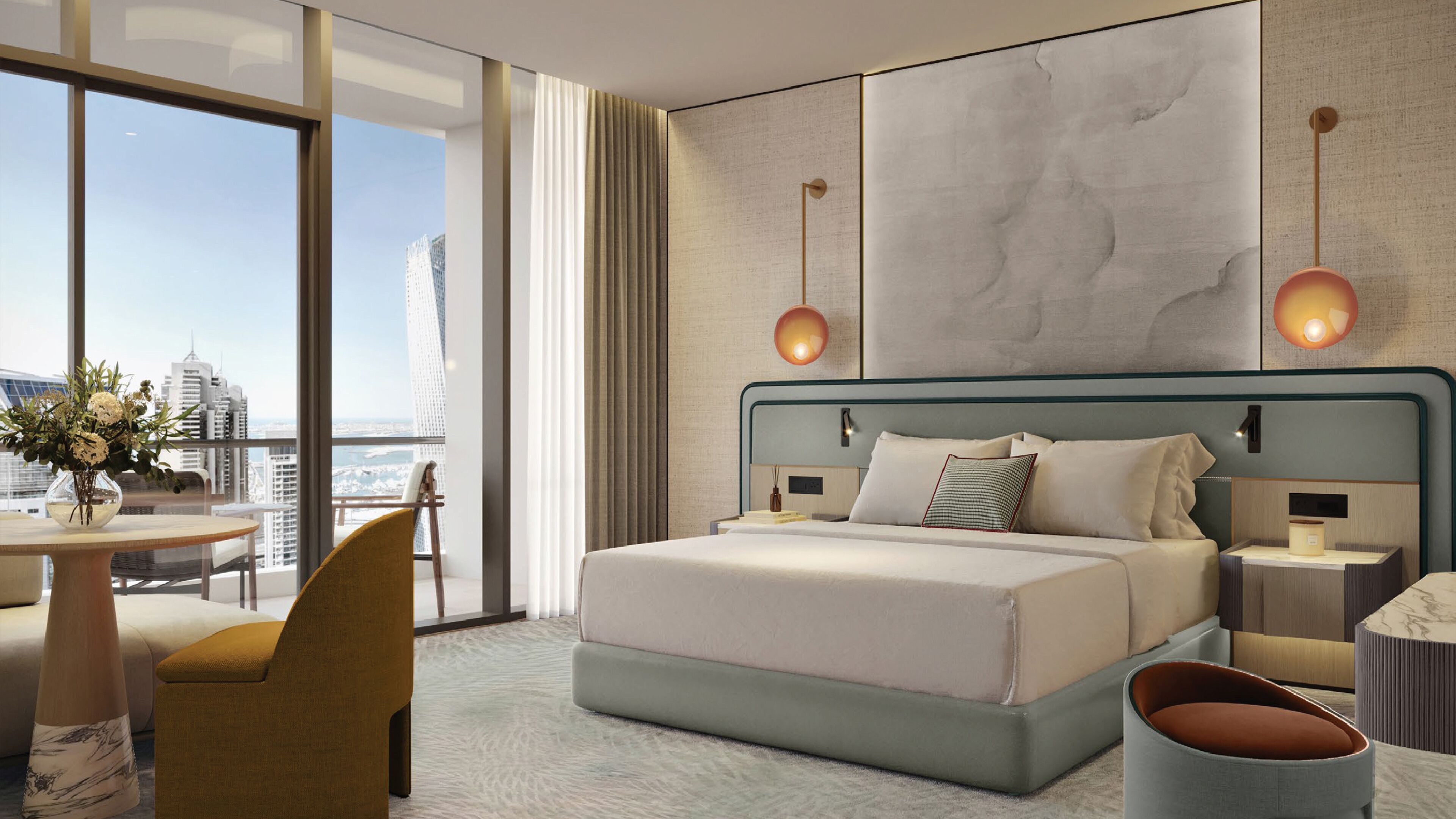 Roupa de alta qualidade, minibar, cofre no quarto 