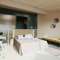 Quarto casal grand | Cofres nos quartos, individualmente mobiliados, escrivaninha