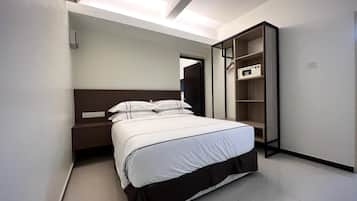 1 quarto, roupas de cama premium, cofres nos quartos