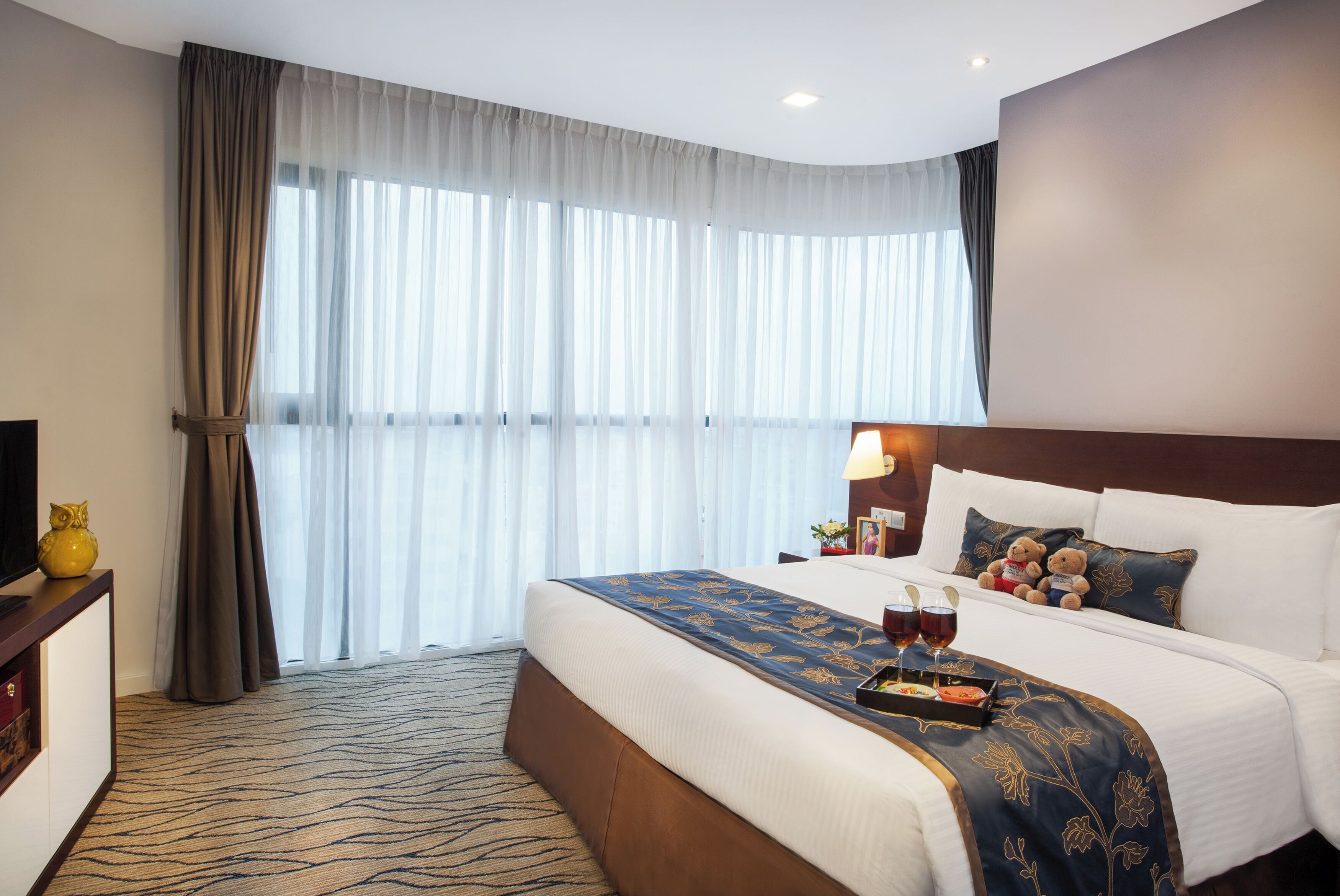 1 quarto, lençóis de algodão egípcio, roupa de alta qualidade, minibar 