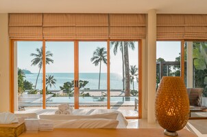 Villa, piscina privativa, vista para o mar | Cofre no quarto, secretária, Wi-fi grátis, roupa de cama fornecida 