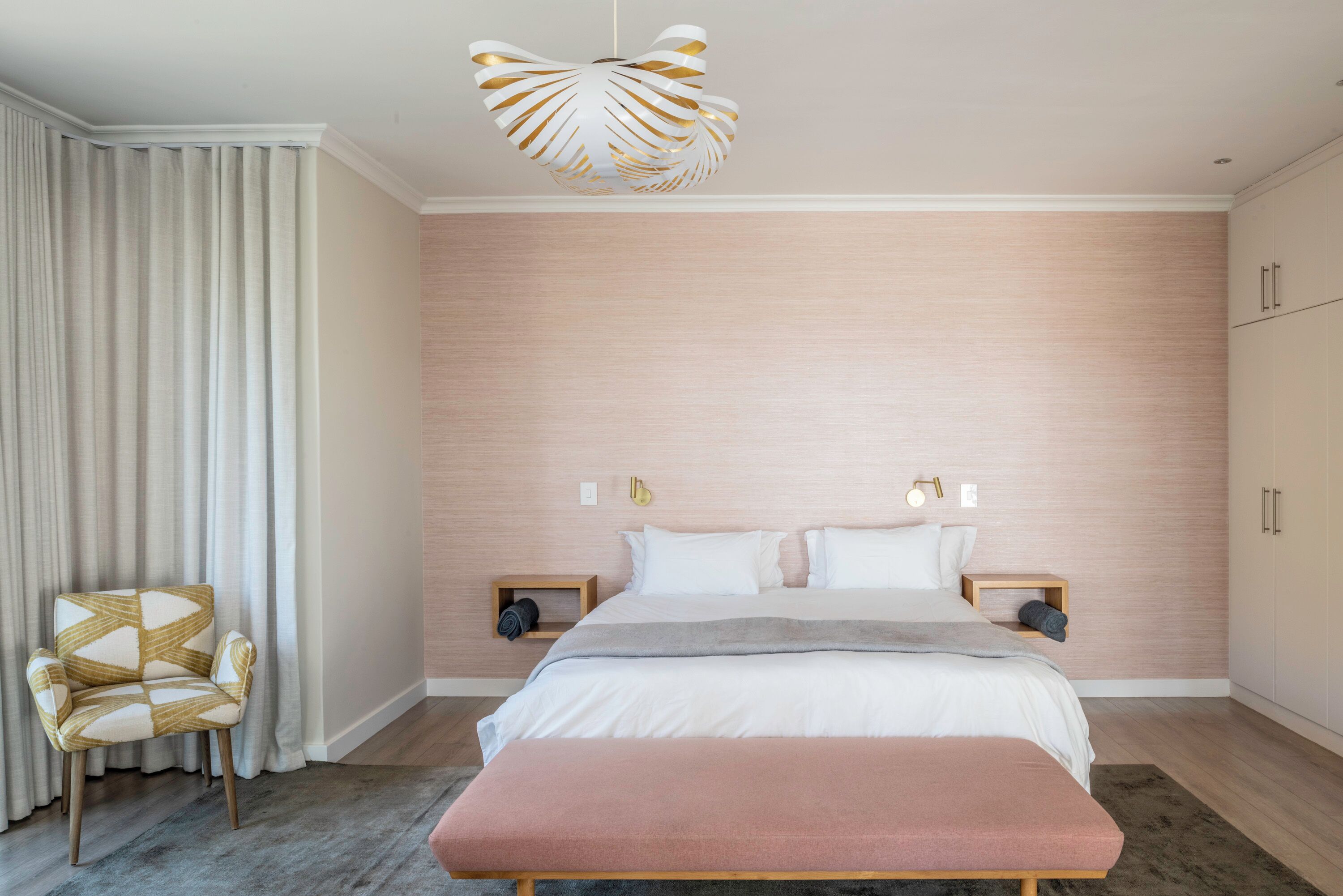 Lençóis de algodão egípcio, roupa de alta qualidade, minibar 