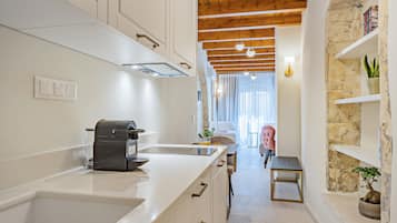 Quarto Duplo ou Twin Básico | Cozinha privada | Minifrigorífico, uma placa de cozinha, uma chaleira elétrica