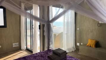 Quarto Duplo Comfort, vista para o mar | Roupa de alta qualidade, camas de colchão Select Comfort