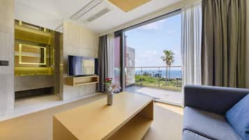 Quarto Duplo Premium | 1 quarto, roupa de alta qualidade, edredões de penas, minibar grátis