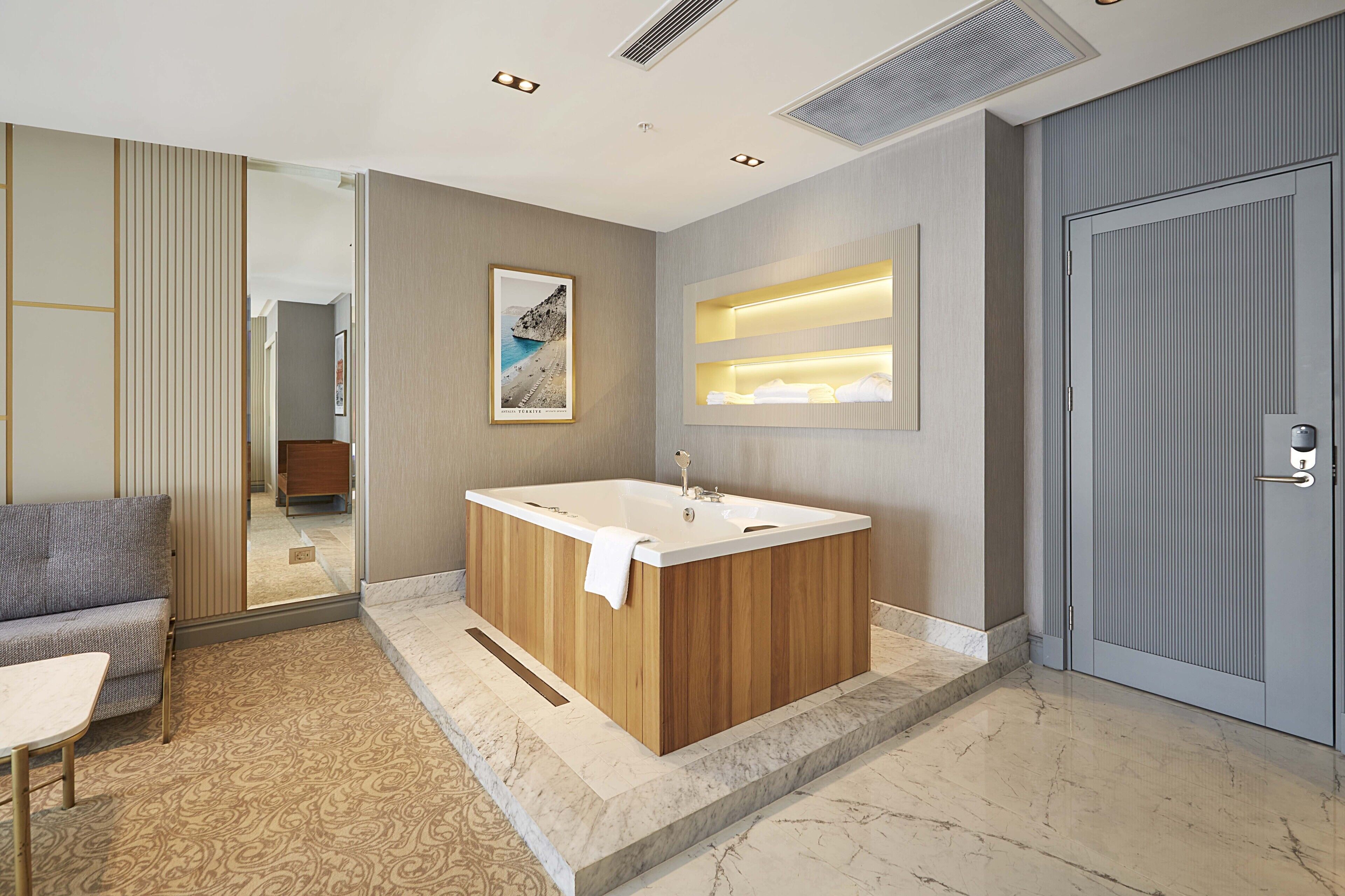 Suite-Estúdio | Roupa de alta qualidade, camas de colchão Select Comfort, minibar 