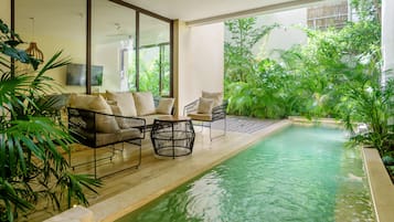 Apartamento Familiar, 2 quartos, piscina privativa | Terraço/pátio interior