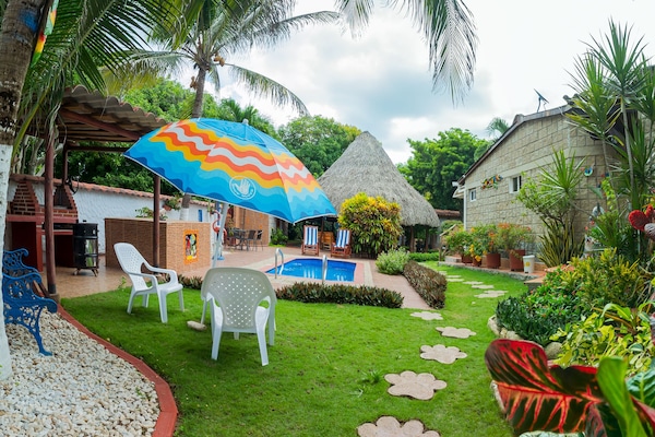 Piscina exterior, guarda-sóis, espreguiçadeiras