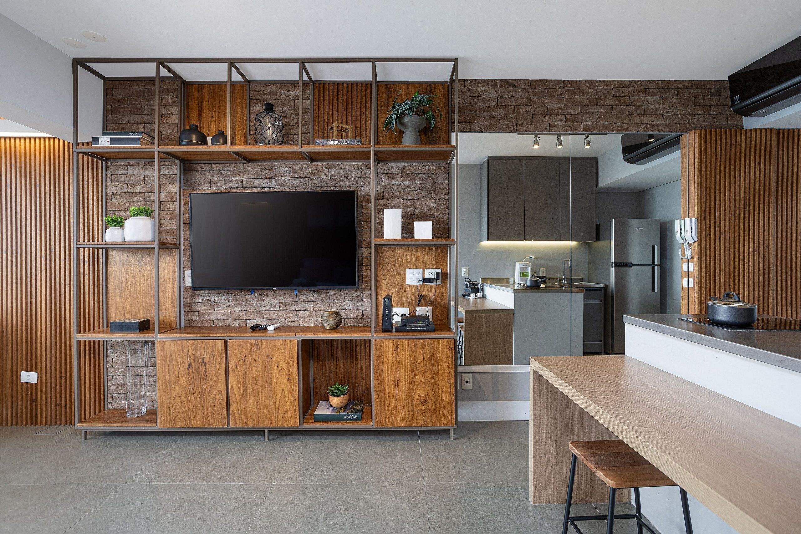 Apartamento | Cozinha privada | Geladeira, micro-ondas, cooktop, máquina de café expresso