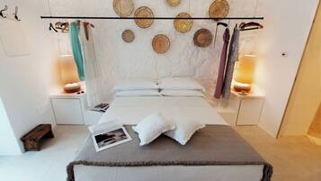 Quarto Duplo Exclusivo | Lençóis italianos Frette, roupa de alta qualidade, edredões de penas