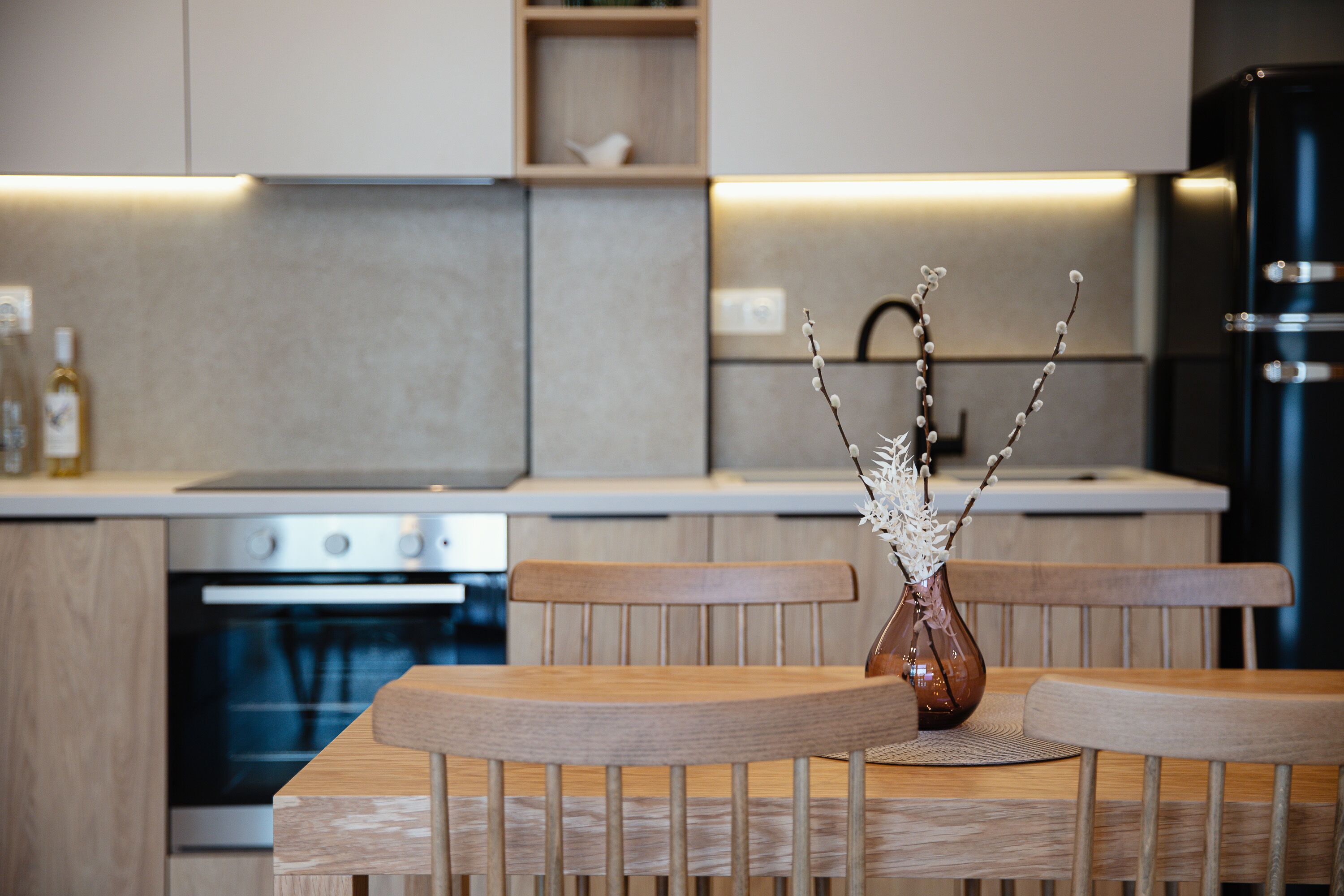 Apartamento Familiar | Cozinha privada | Um frigorífico/congelador grande, um forno, uma placa de cozinha 