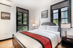 Quarto Duplo de Luxo | Roupa de alta qualidade, camas de colchão Select Comfort 